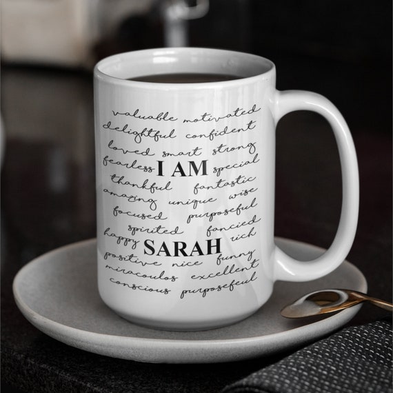 Personalized name I am coffee mugs Inspirational quotes | Etsy