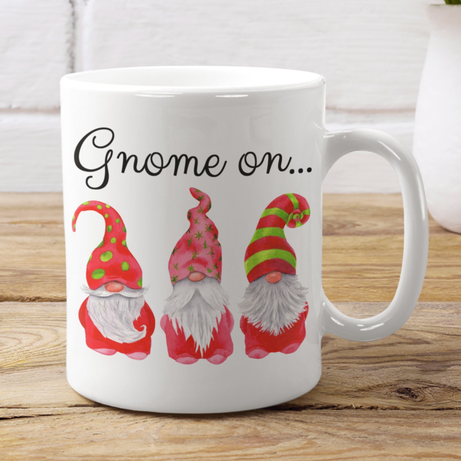 Gnome on Christmas Mug Christmas Gnomes Holiday Mugs Gnome - Etsy