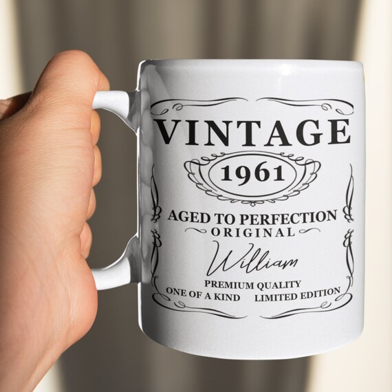 Vintage 1961 Custom Birthday Mug 60th Custom Birthday Gift - Etsy