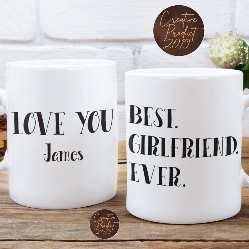 Best Girlfriend Ever Custom Love Mug, Boyfriend Name Unique Gifts for ...