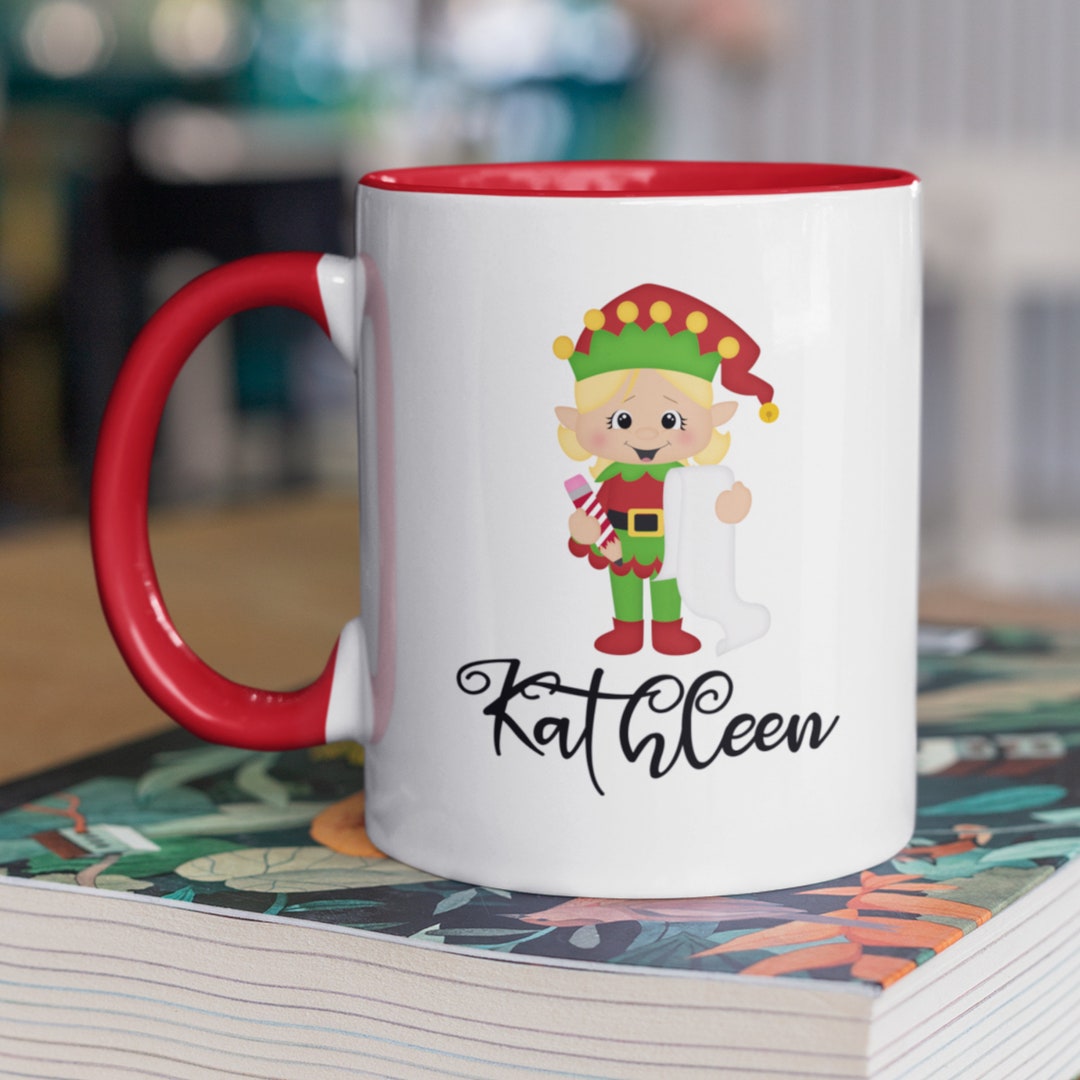 Christmas Elf Holiday Mugs, Snow Elf Christmas Mug, Children Christmas ...