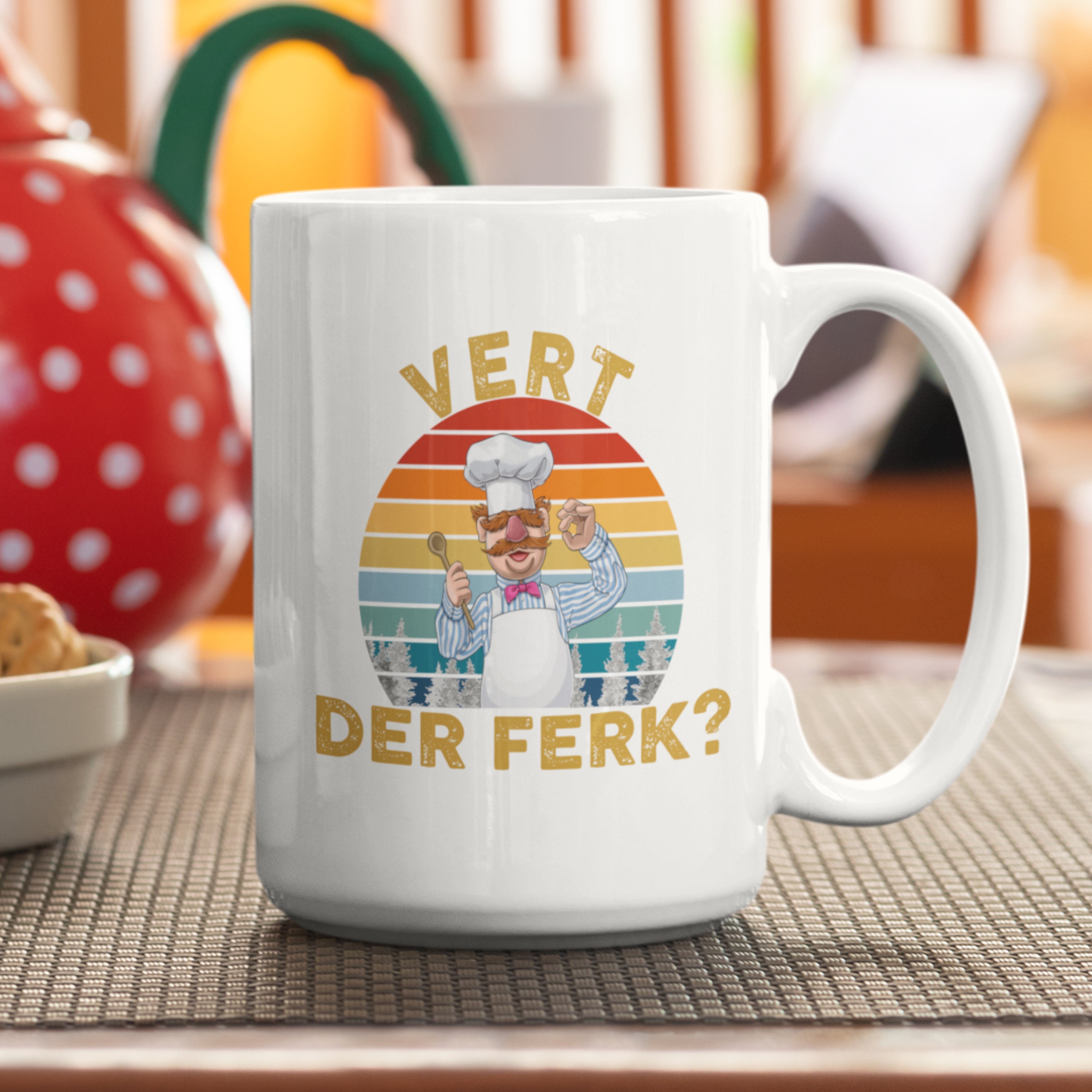 Swedish chef Vert Der Ferk mug The muppet show cooking gifts | Etsy