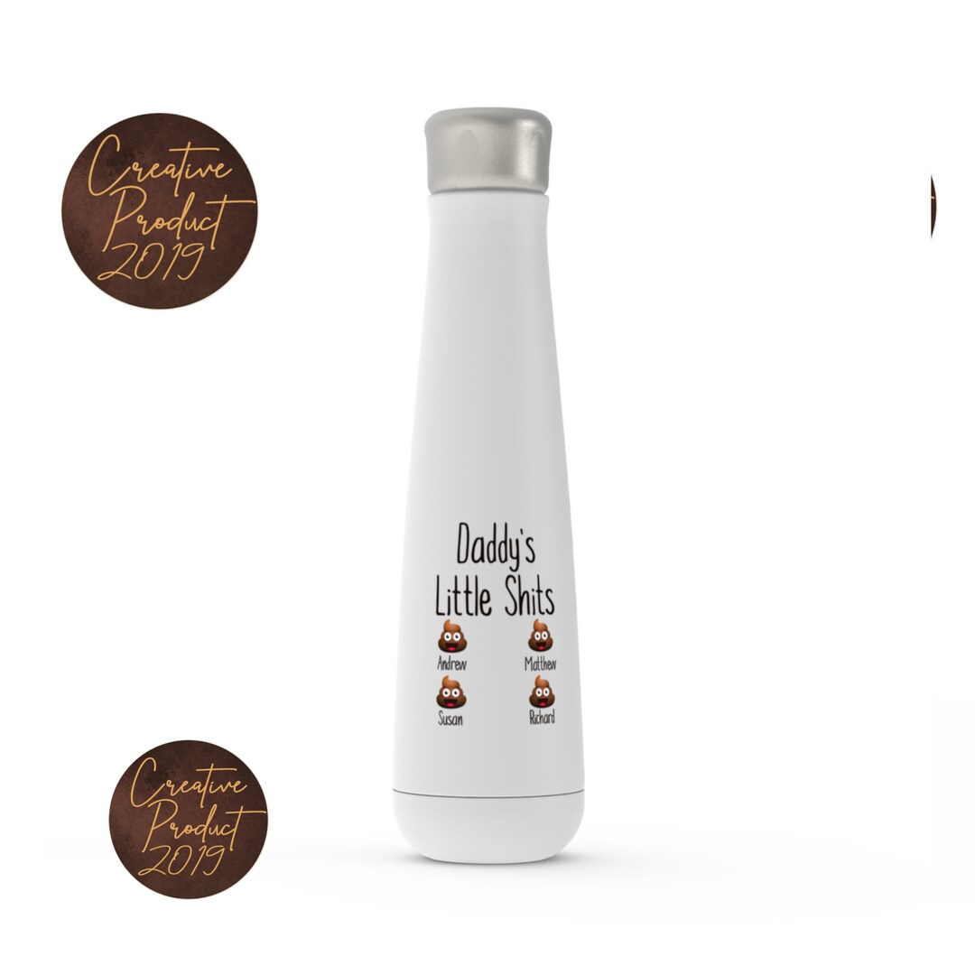 Daddy's Little Shits Custom Water Bottle, Personalized Family Custom ...