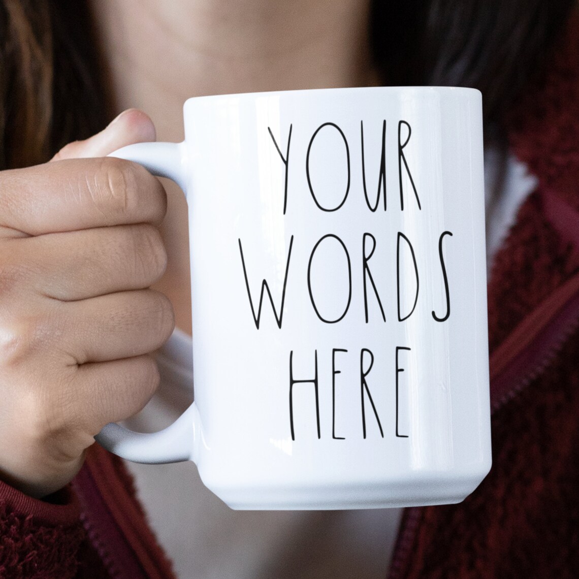 Your Words Here Ceramic Mug Handmade, Personalized Quotes Custom Coffee ...