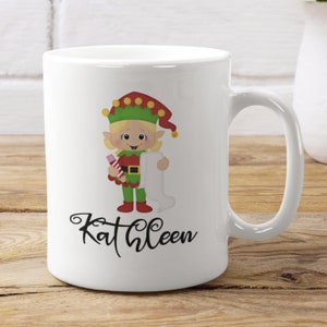 Christmas Elf Holiday Mugs, Snow Elf Christmas Mug, Children Christmas ...