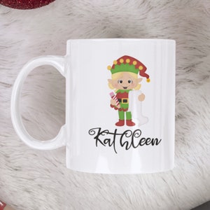 Christmas Elf Holiday Mugs, Snow Elf Christmas Mug, Children Christmas ...