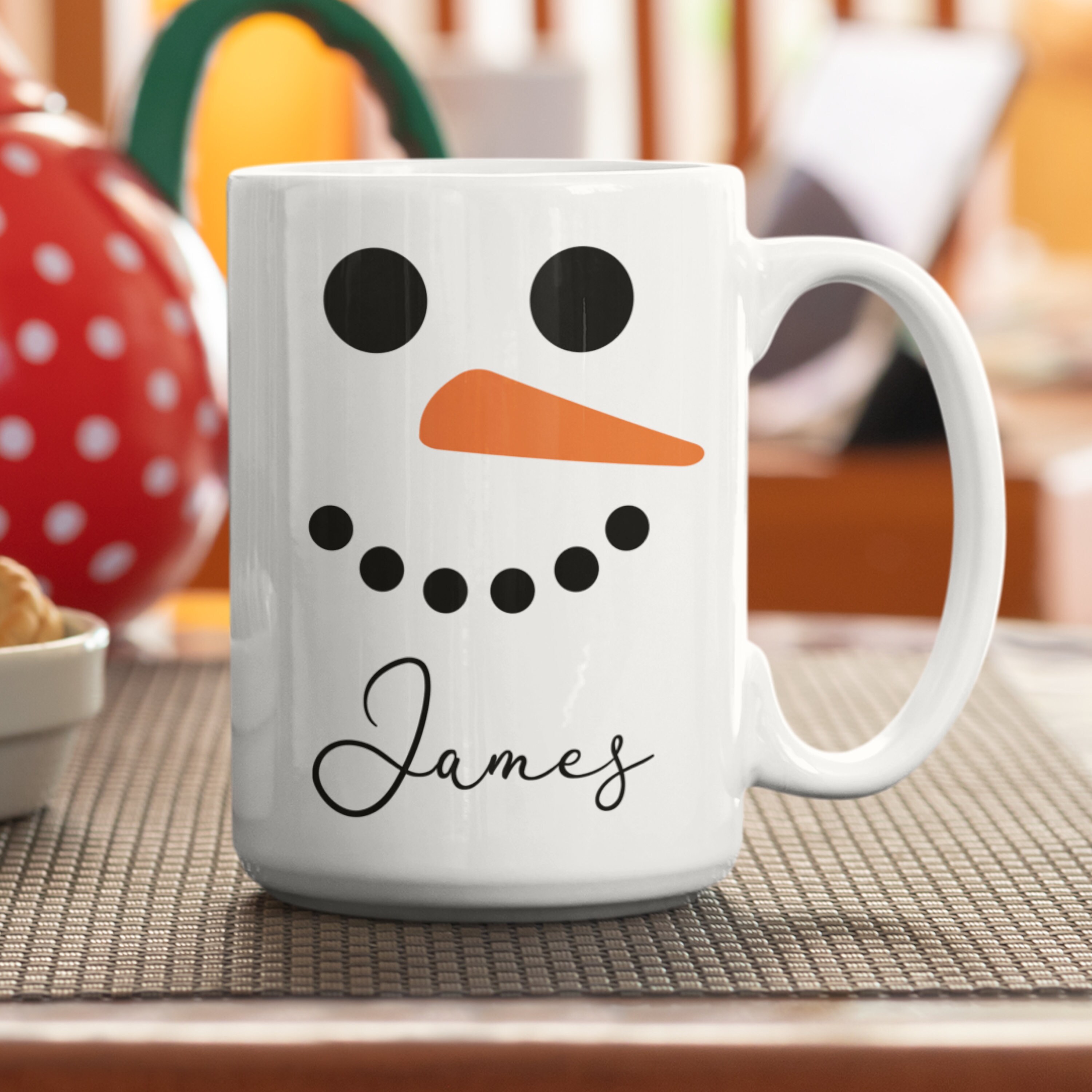 Snowman christmas mug. Custom name christmas gift. Snowman | Etsy