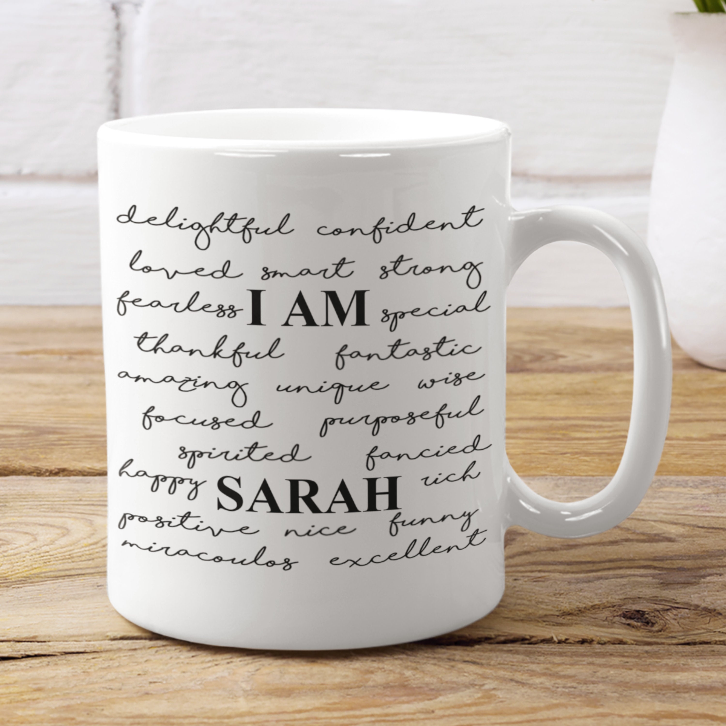 Personalized name I am coffee mugs Inspirational quotes | Etsy