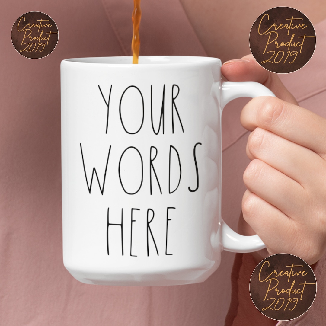Your Words Here Ceramic Mug Handmade, Personalized Quotes Custom Coffee ...