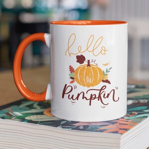 Hello pumpkin autumn mug Pumpkin spice fall mug Thanksgiving | Etsy