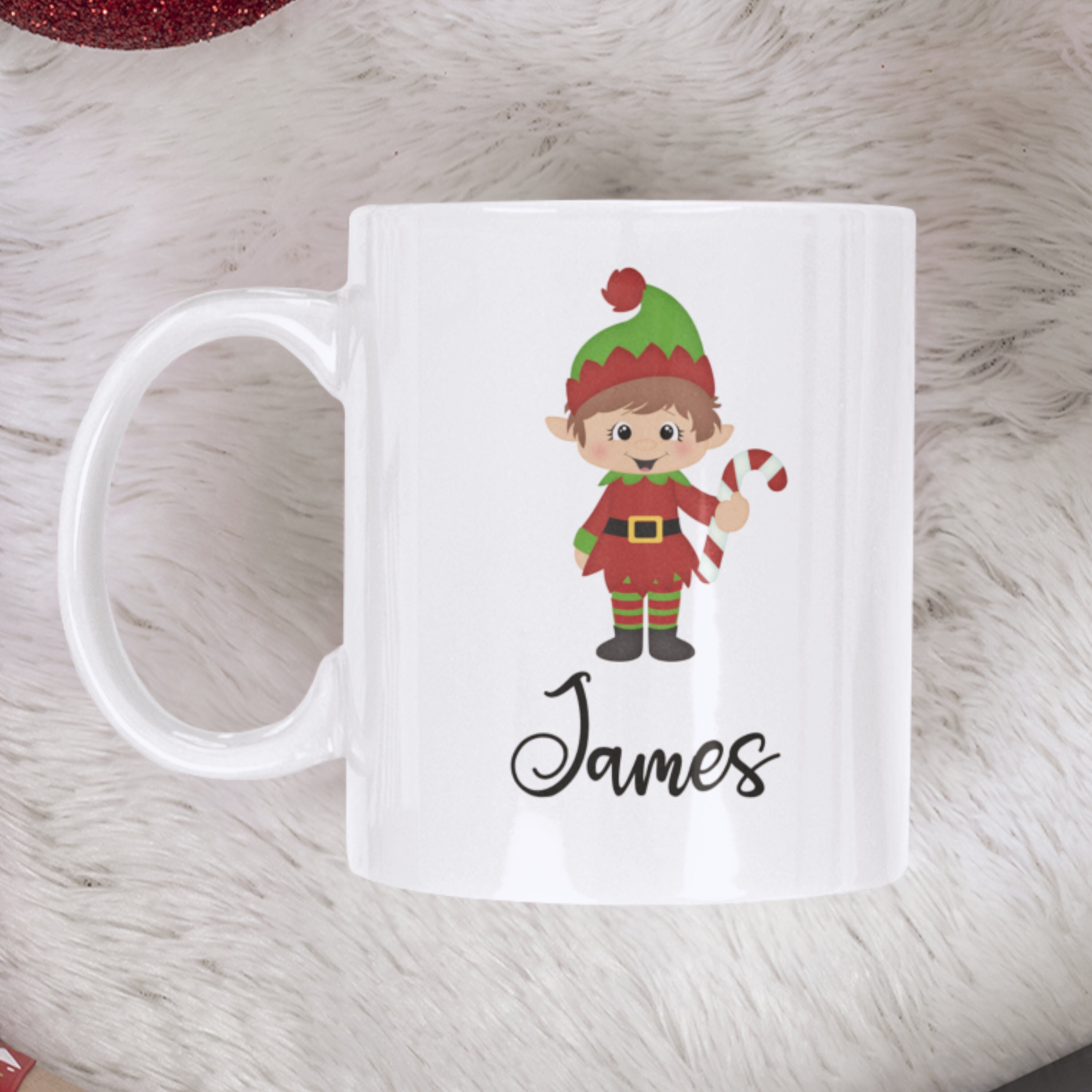 Christmas Elf Holiday Mugs, Snow Elf Christmas Mug, Children Christmas ...