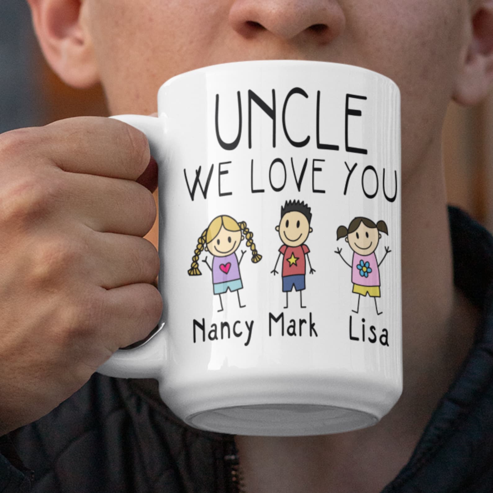 Uncle We Love You Custom Uncle Mug, Personalized Family Uncle Coffee ...