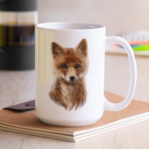 Watercolor Fox Animal Custom Mug, Wood Animals Nature Coffee Mug ...