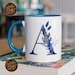 Personalized Letter Monogram A Blue Floral Alphabet Custom - Etsy
