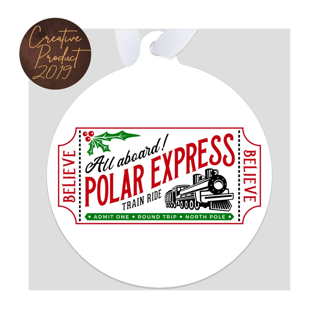 Polar Express Ticket Holiday Ornaments, Christmas Tree Decor Family ...