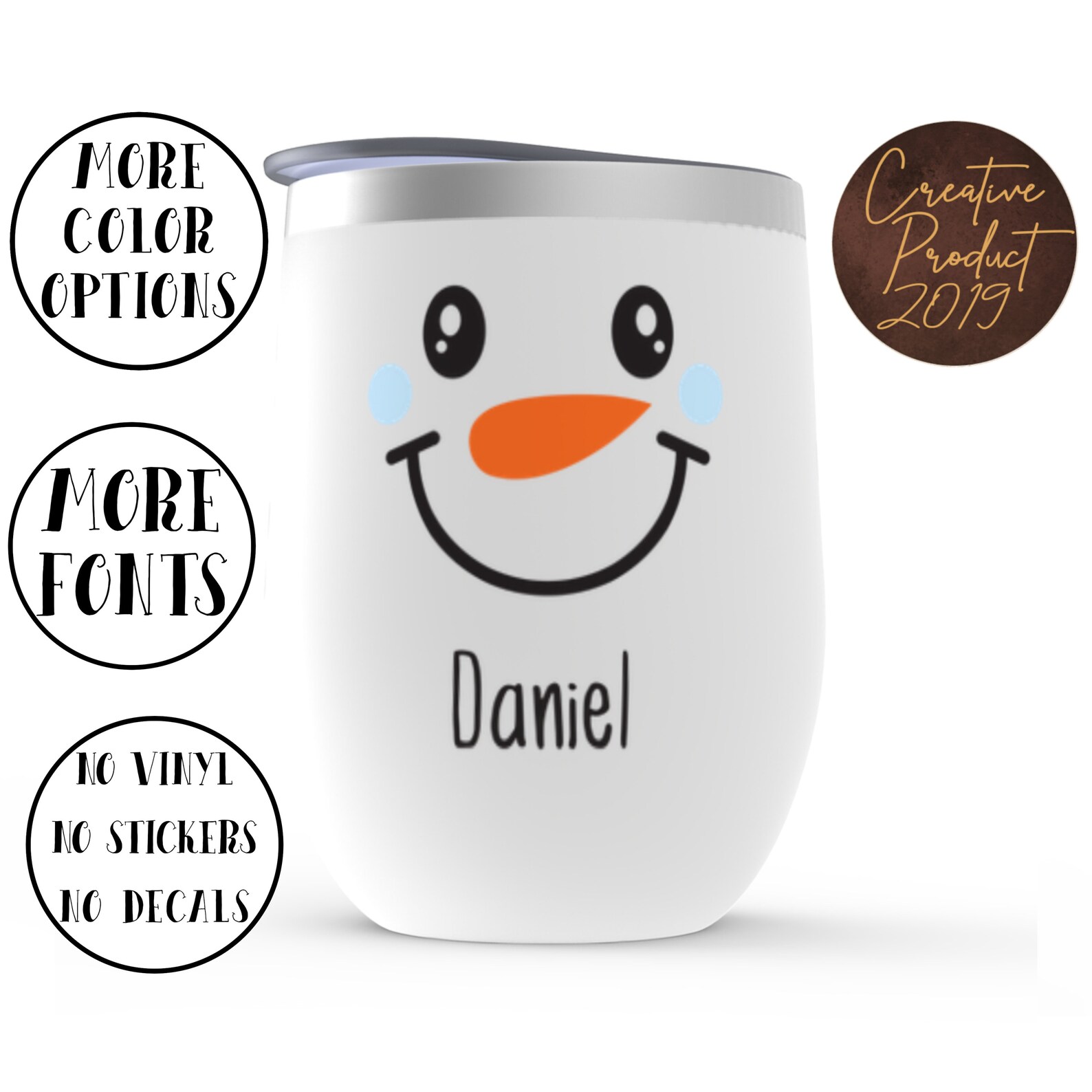 Snowman Face Custom Christmas Cup, Holiday Season Winter Matte Tumbler ...