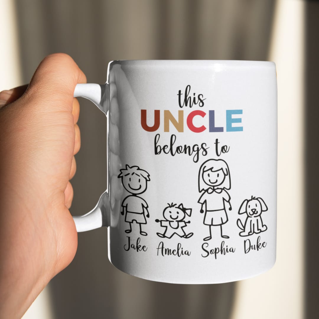 This Uncle Belongs To, Stick Figure Family Uncle Coffee Mug ...