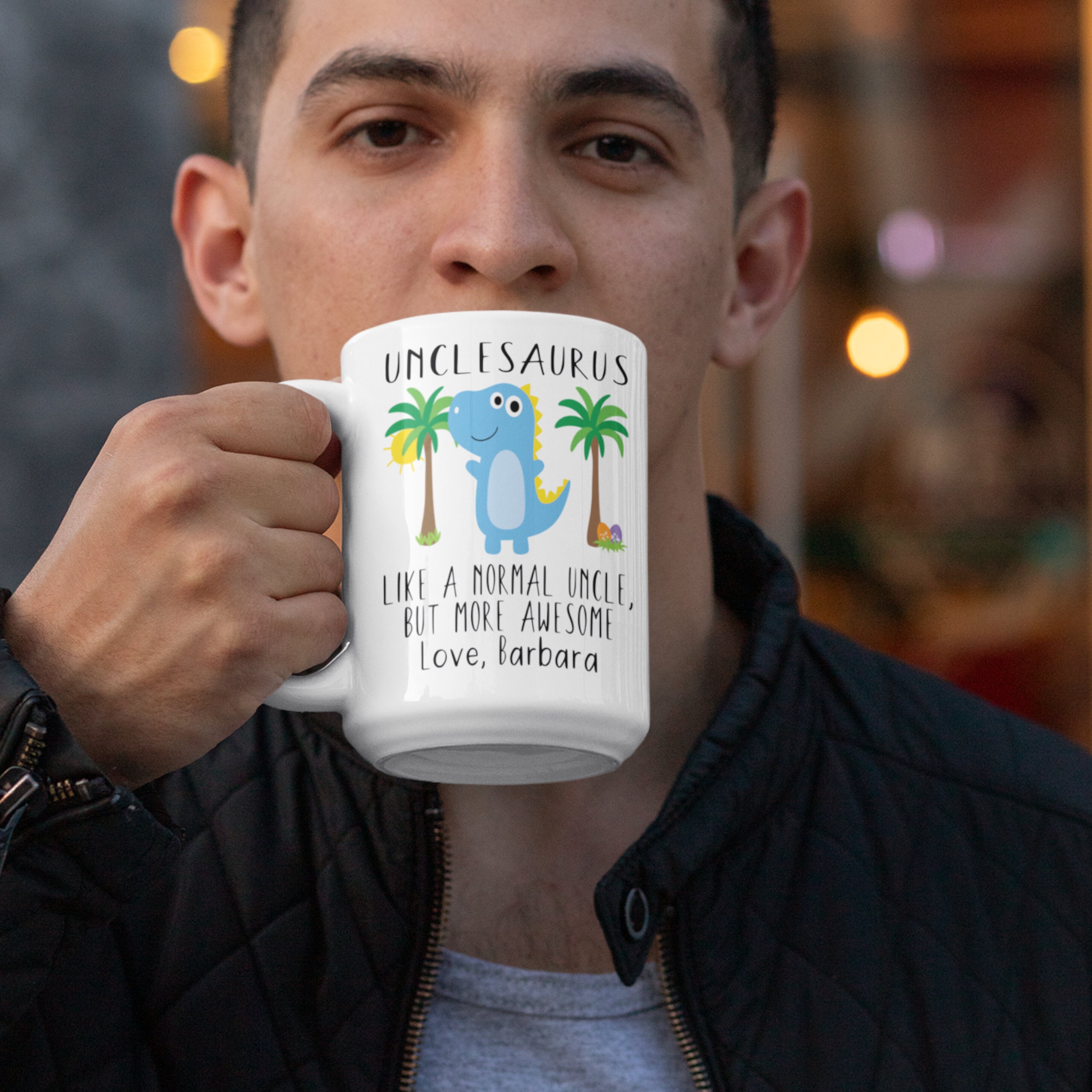 Custom Name Unclesaurus Mug Uncle Gift Coffee Cup | Etsy