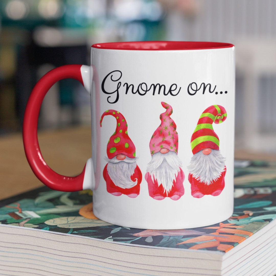 Gnome on Christmas Mug, Christmas Gnomes Holiday Mugs, Gnome Christmas ...