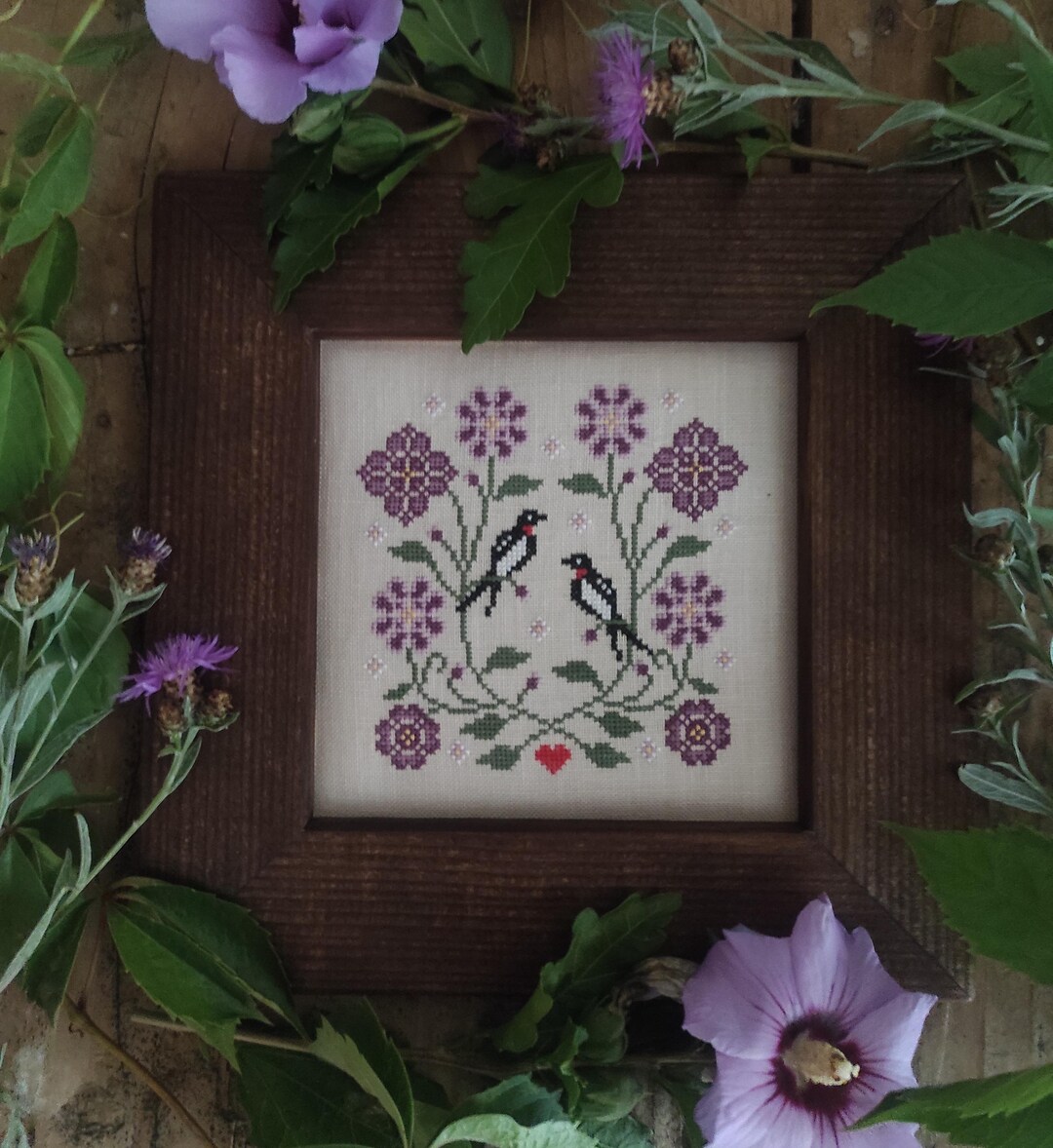 Wings of Farewell Cross Stitch Pattern - September Swallow and Purple ...