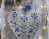 Cornflower Heart /original Cross Stitch Design/pdf - Etsy
