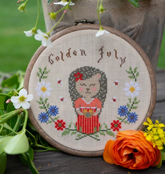 Golden July calendar for My Daughter Series/ Original Cross | Etsy