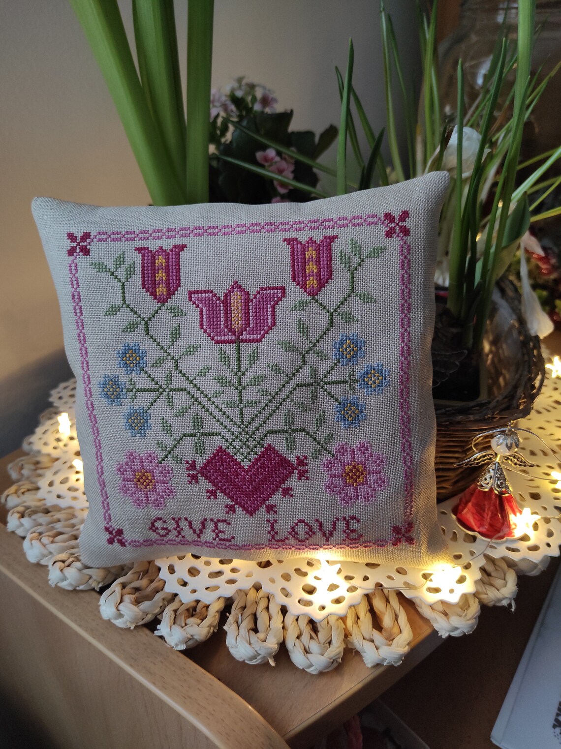 Give Love / Original PDF Cross Stitch Design, Small Cross Stitch Chart ...