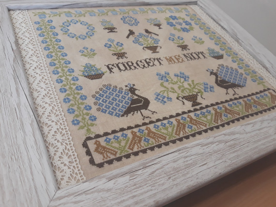 Forget Me Not Sampler / Original Cross Stitch Design / PDF Pattern - Etsy