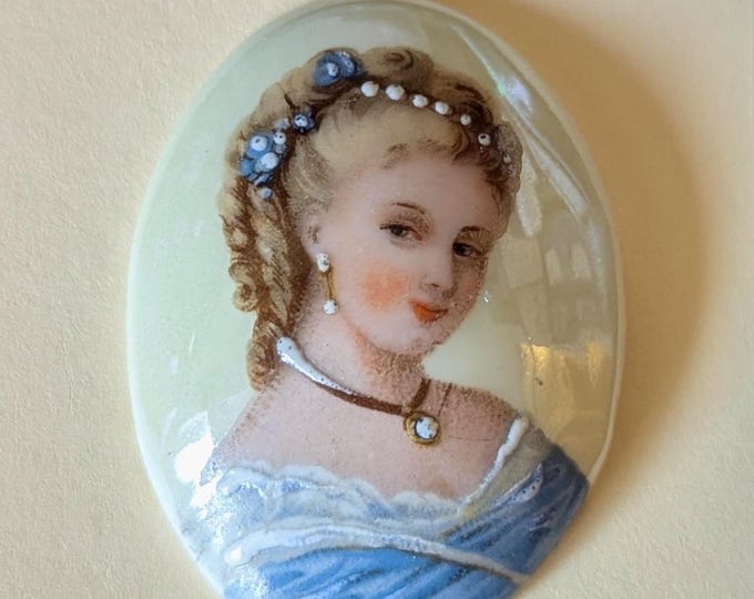 Hand Painted Limoges Cabachon. 4cm by 3cm Oval. - Etsy