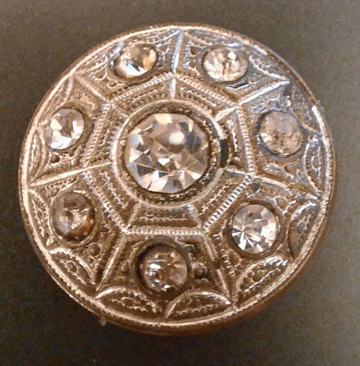 Antique Button Silver and Paste Stone. 2.4cm Diameter. - Etsy