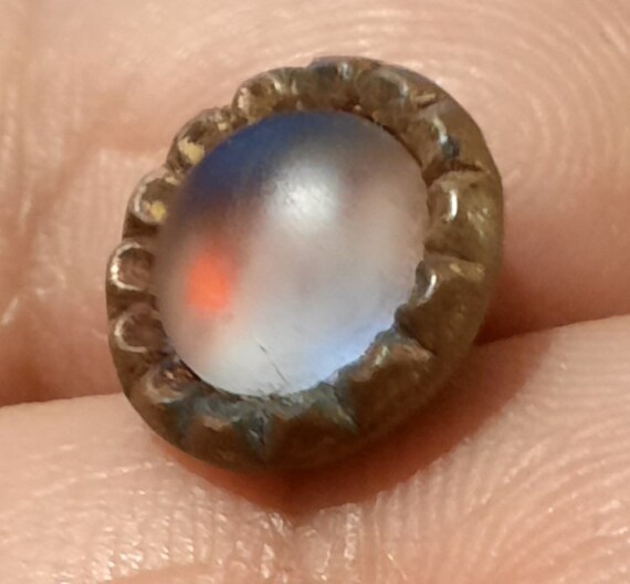 1 button saphiret Victorian glass. 1cm diameter. - Gem