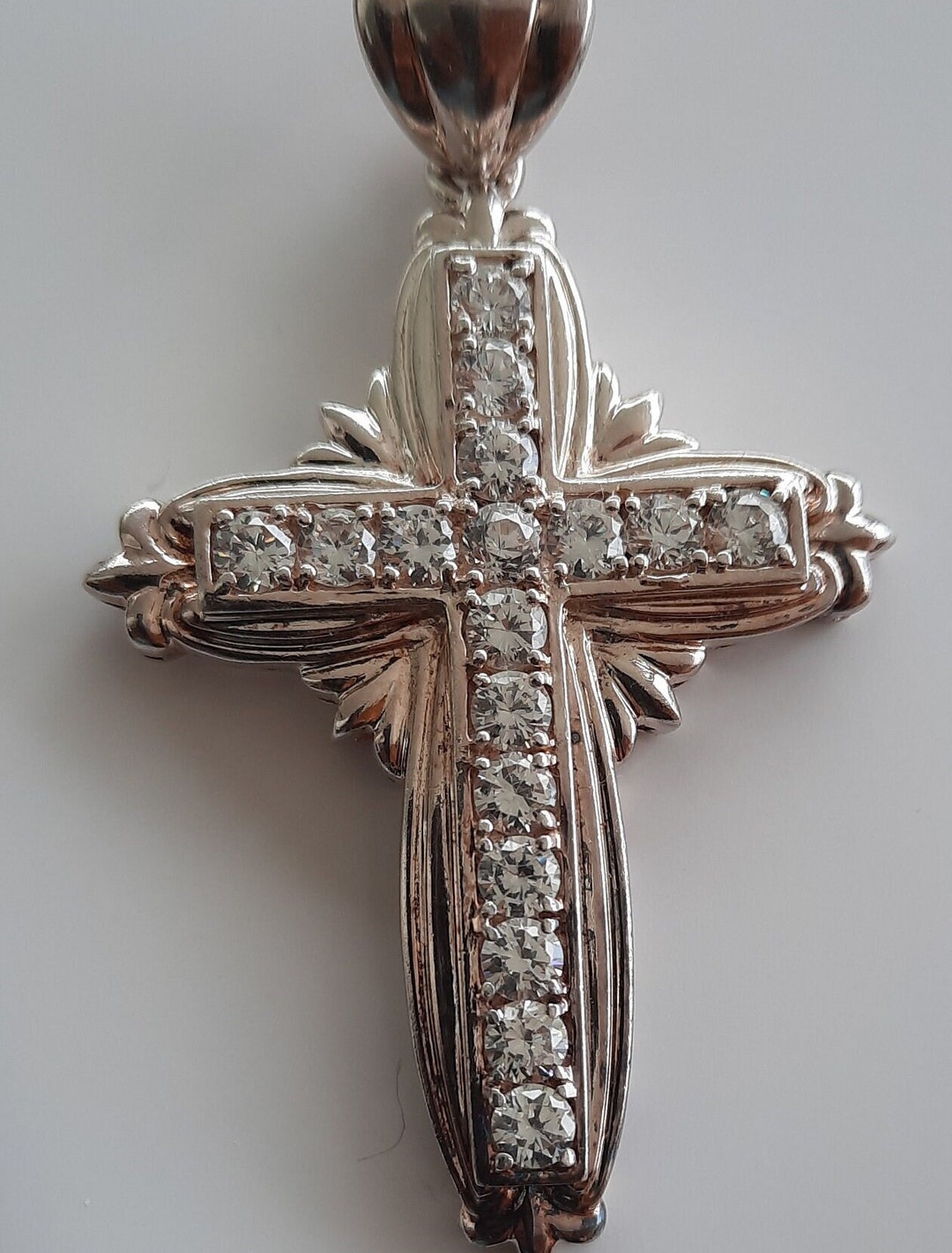 Stunning Sterling Silver Hallmarked Cross With Crystal Paste Stones ...