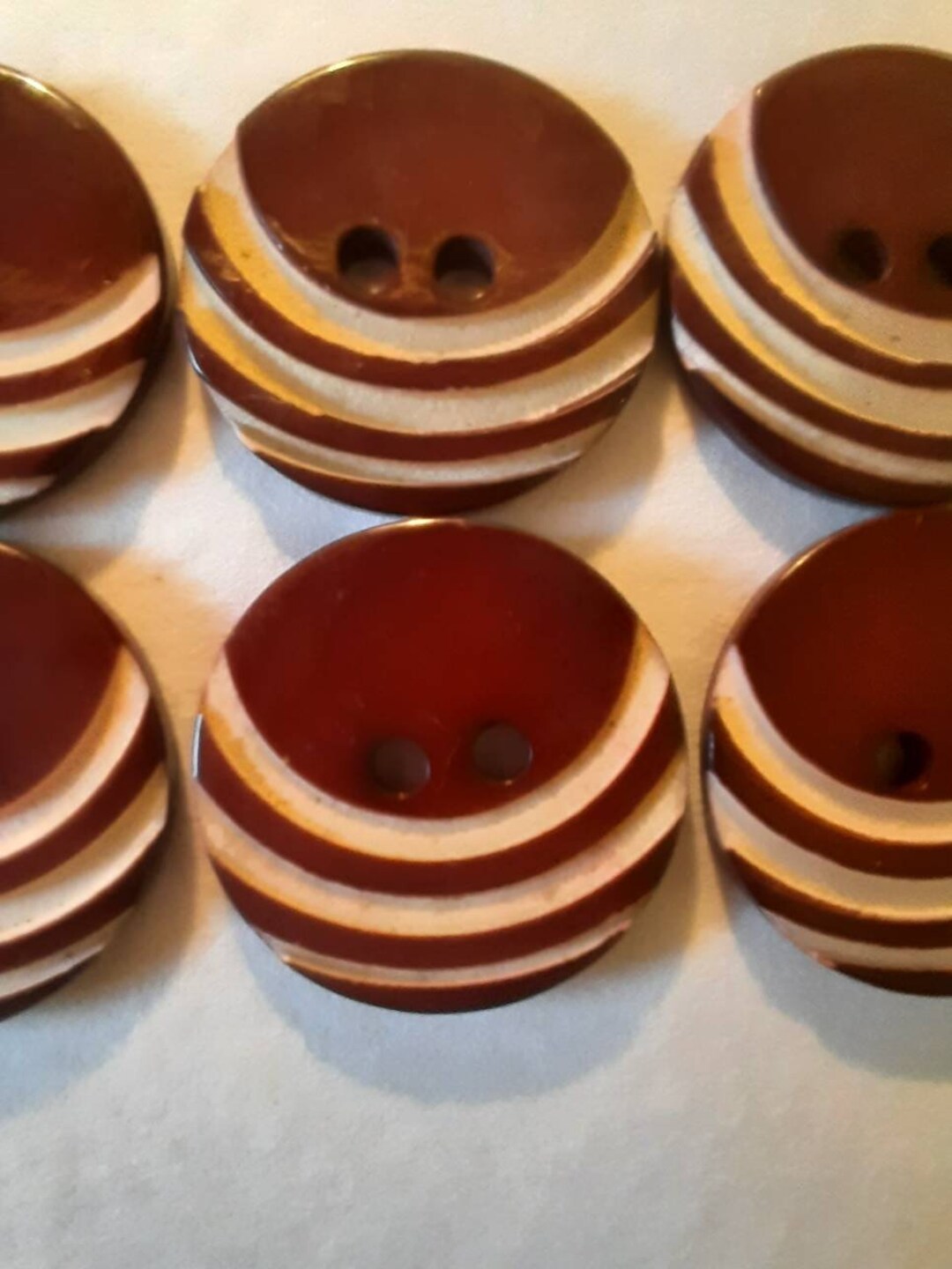 Buttons Set of 6 Art Deco Plum Color Buttons. 16mm or 1.6cm Diameter ...