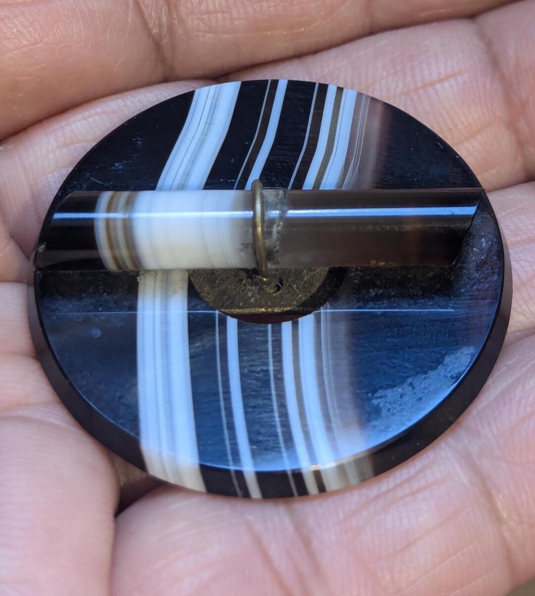 Scottish Agate Natural Stone Button Carving. 3.5cm Diameter. - Etsy