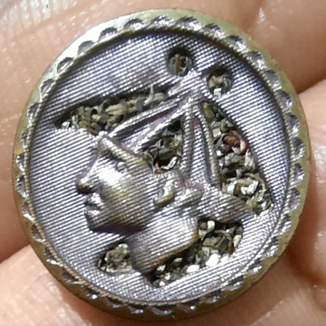 Rare Button Antique Sequin Backed Head. 15mm or 1.5cm Diameter. - Etsy