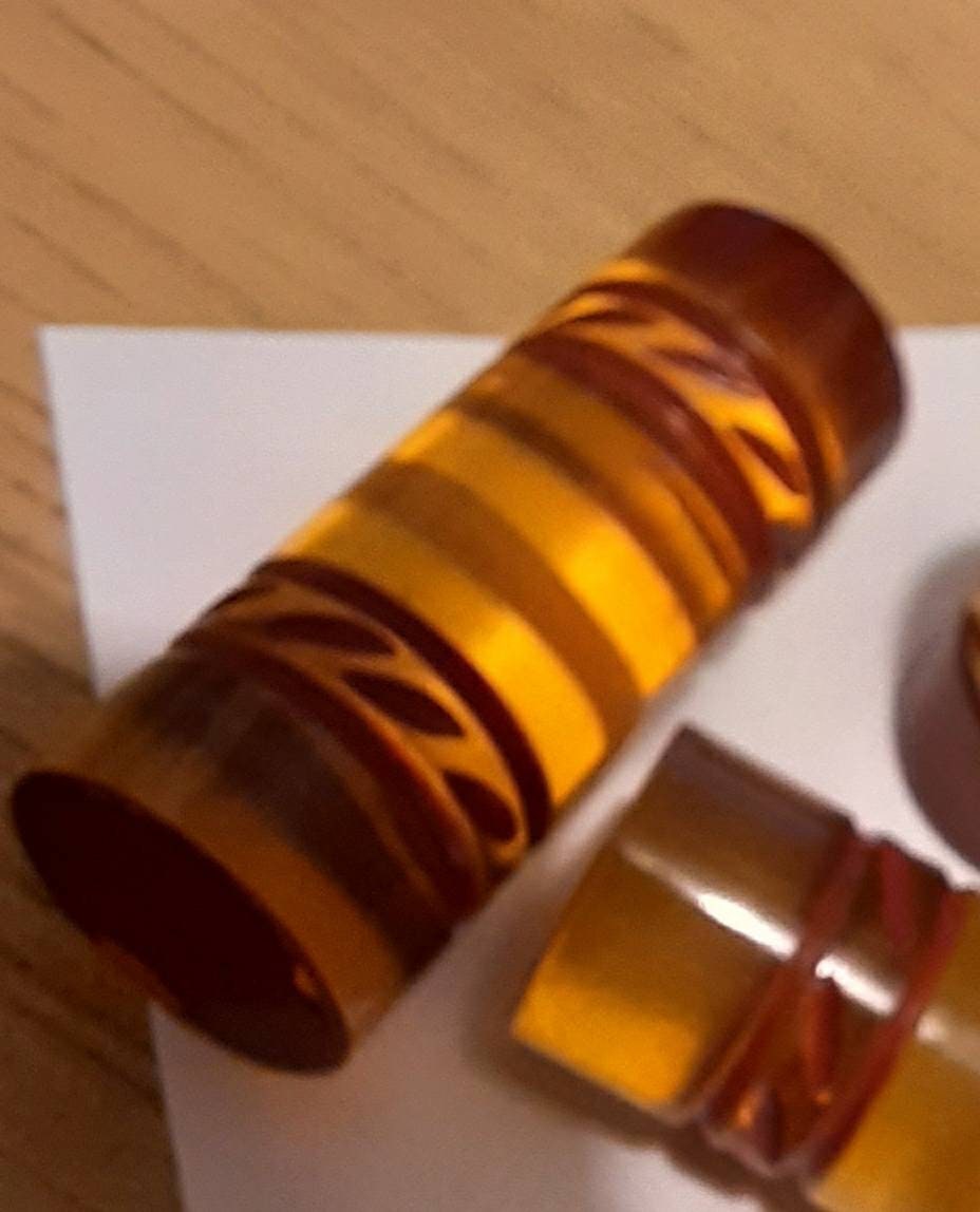 1 large amberine lucite toggle cylinder button. 35mm long | Etsy