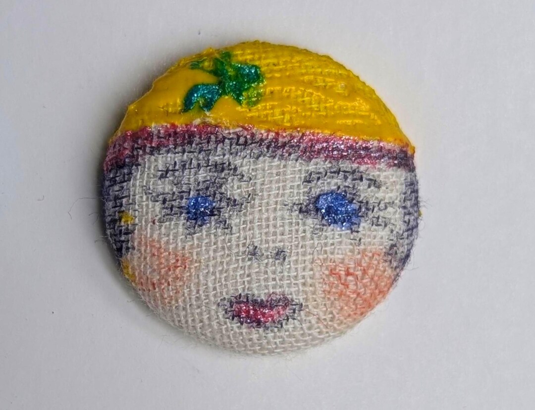 1 Fabric Button of a Flapper Girl Garter Button.2.5cm Diameter. - Etsy