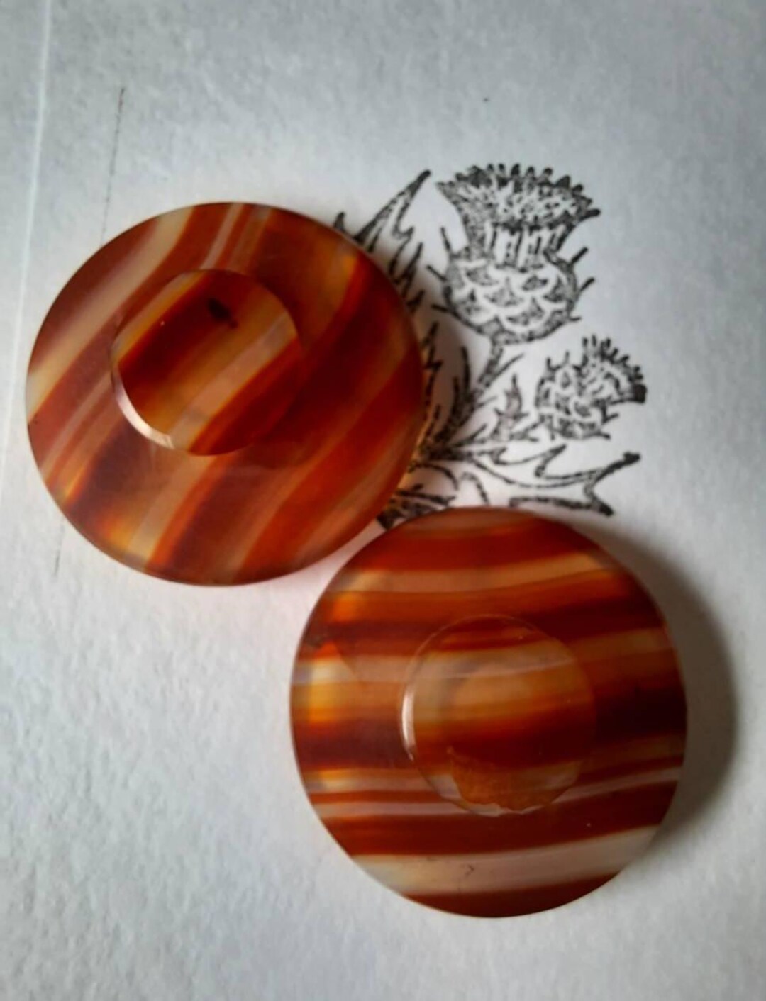 1 Button Agate Collar Button.3cm. 3cm Diameter. - Etsy