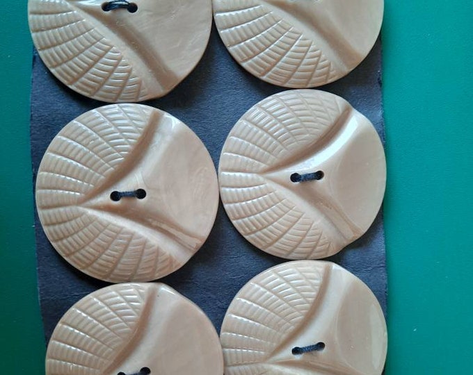 Buttons X 6 Art Deco Geometric V Defined Made in Holland. Large 1 Inch ...