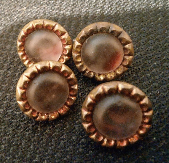 1 button saphiret Victorian glass. 1cm diameter. - Gem