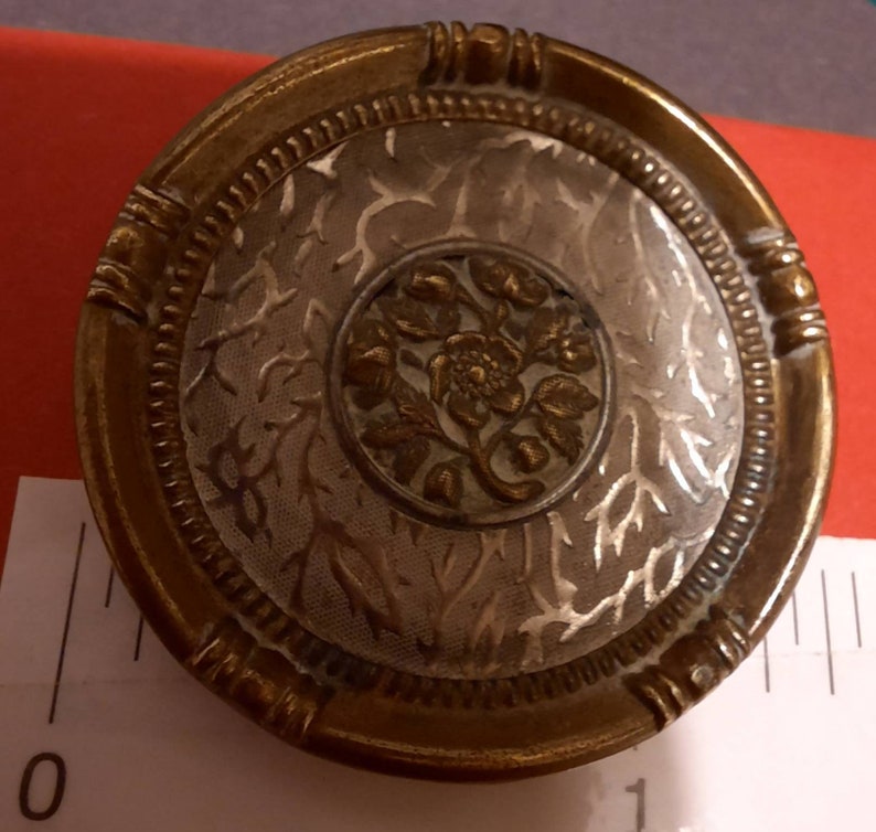 1800s Victorian Antique Coat Button in Gilt Brass and Silver. | Etsy