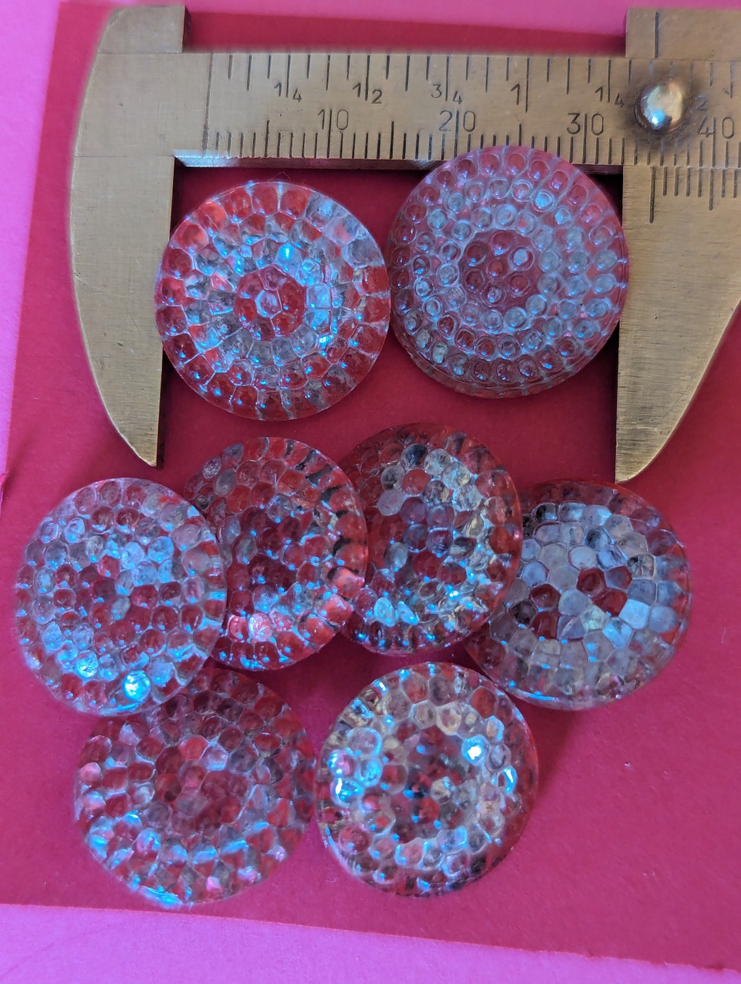 7 Vintage Bubble Glass Reverse Painted Buttons. 1.9cm Diameter. - Etsy