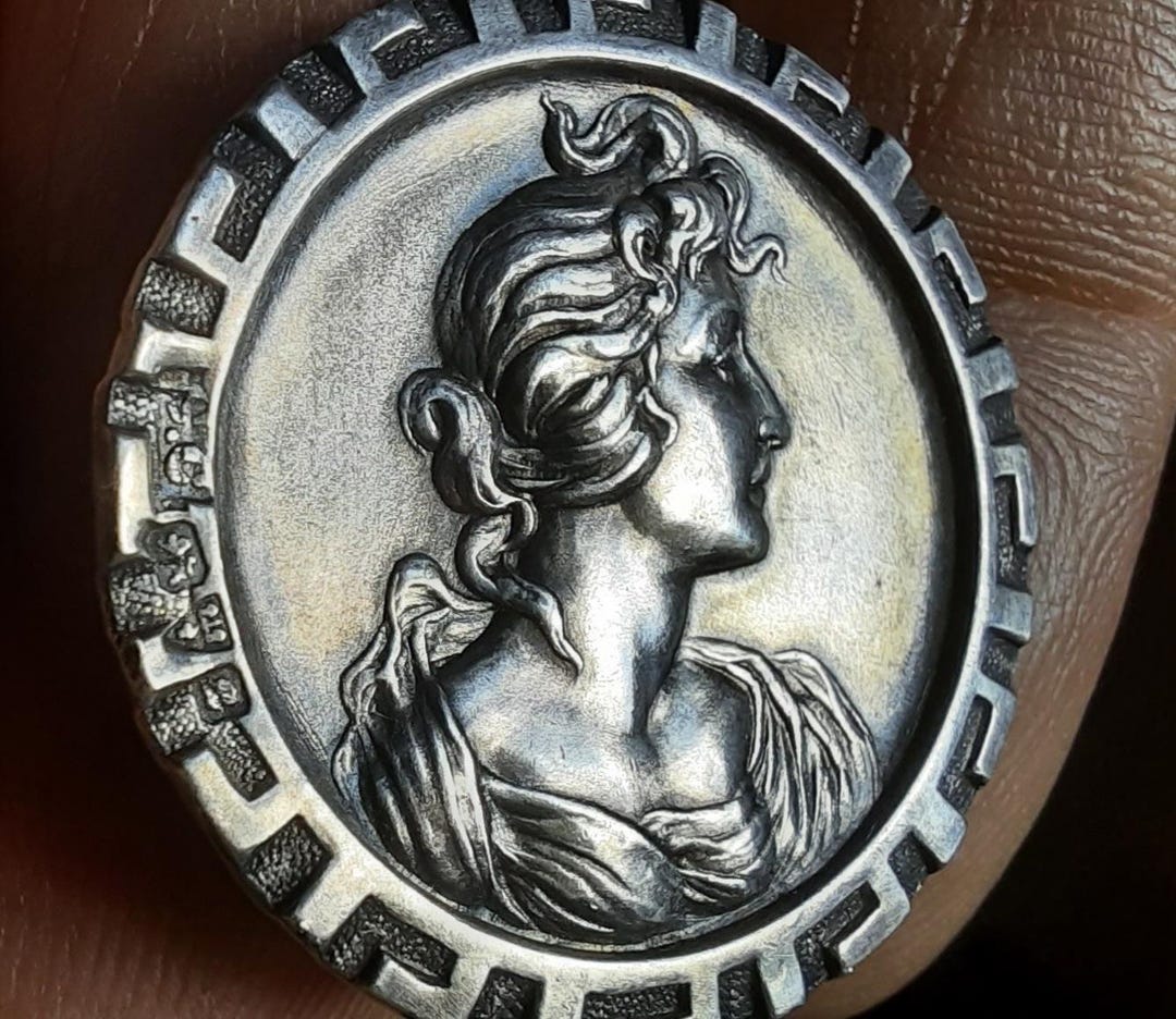 1 Button Fine Hallmarked Female Bust Chester C1905. 2.2cm Diameter. - Etsy