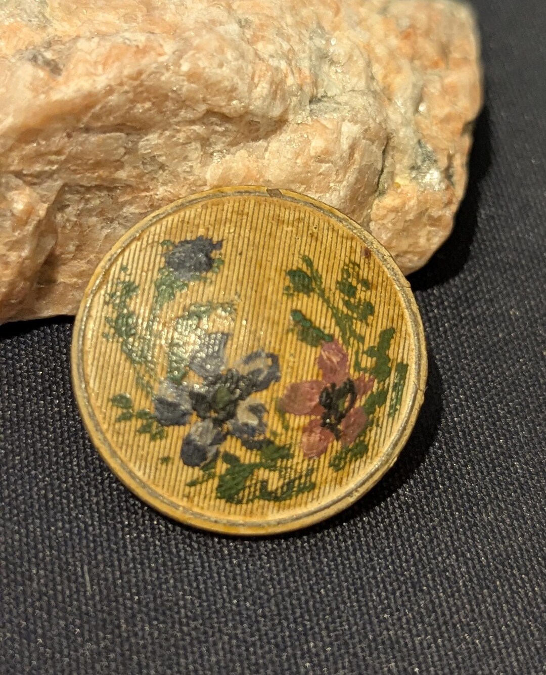 Antique 1800s Handpainted Horn Button in Florals. 2.3cm Diameter. - Etsy