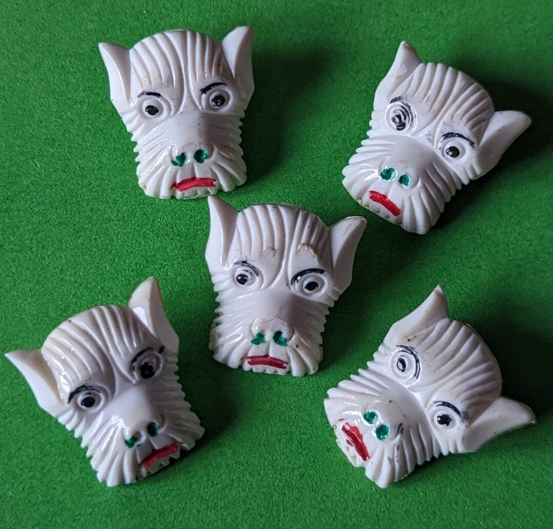 1950s Vintage Dog Buttons. 1.6 Cm Diameter. - Etsy