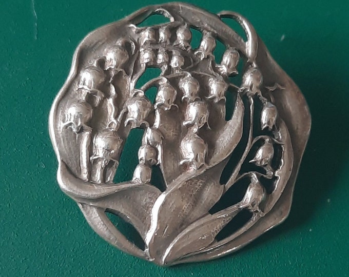 Button Rare Beautiful Art Nouveau Lilly of the Valley Silver Button ...