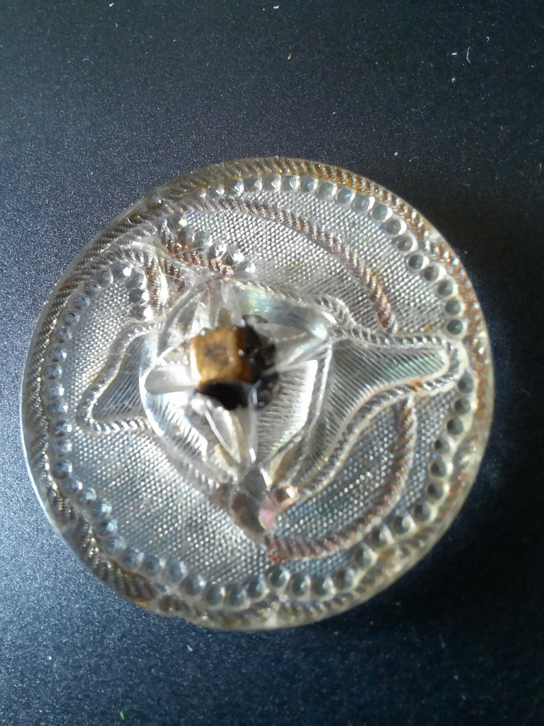 1800s Button Stunning Art Nouveau Poppy on Lacy Glass - Etsy