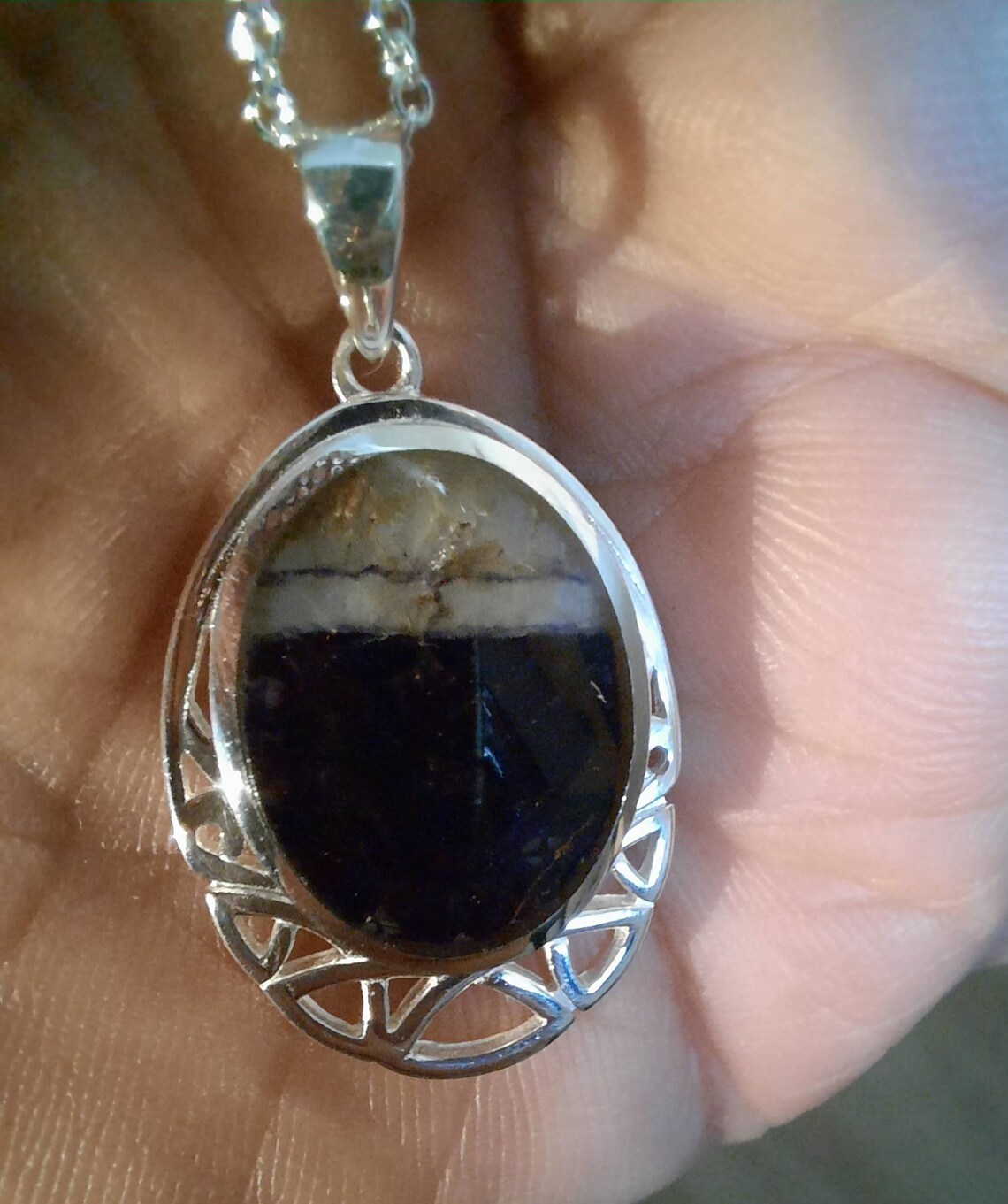 1 Blue John Pendant Necklace Stunning Derbyshire Stone and - Etsy UK