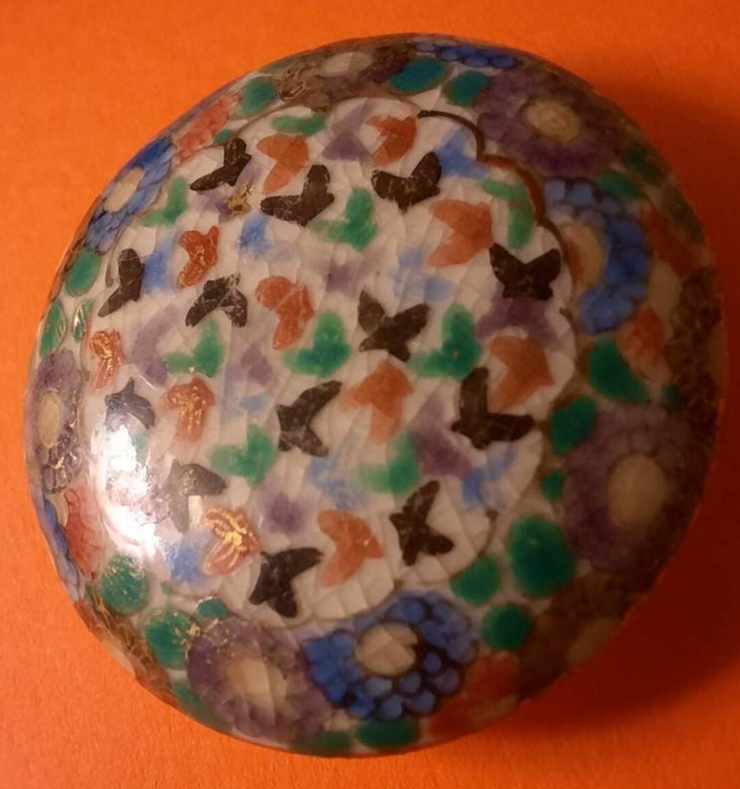 Late 1800's Signed Satsuma Button Fine Handpainted.large 2.9cm or 1.3 ...