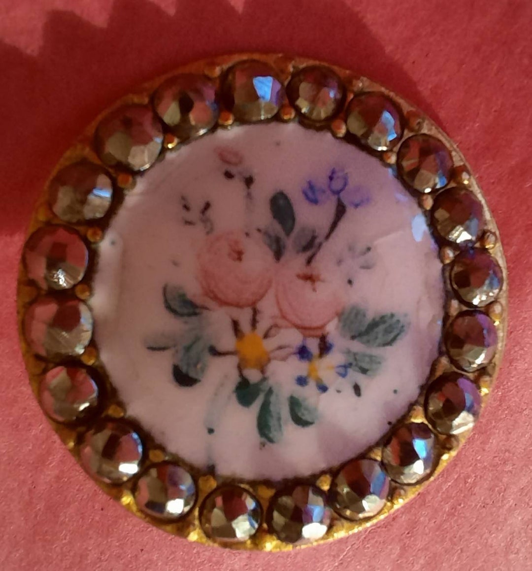 1 Circa 1890s Cut Steel and Handpainted Enamel Button. 20mm - Etsy